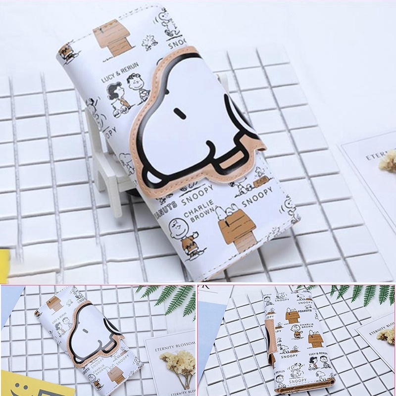 Fashion Lovely Snoopy Long leather Wallet Cartoon Cartoon Wallet Cute ...