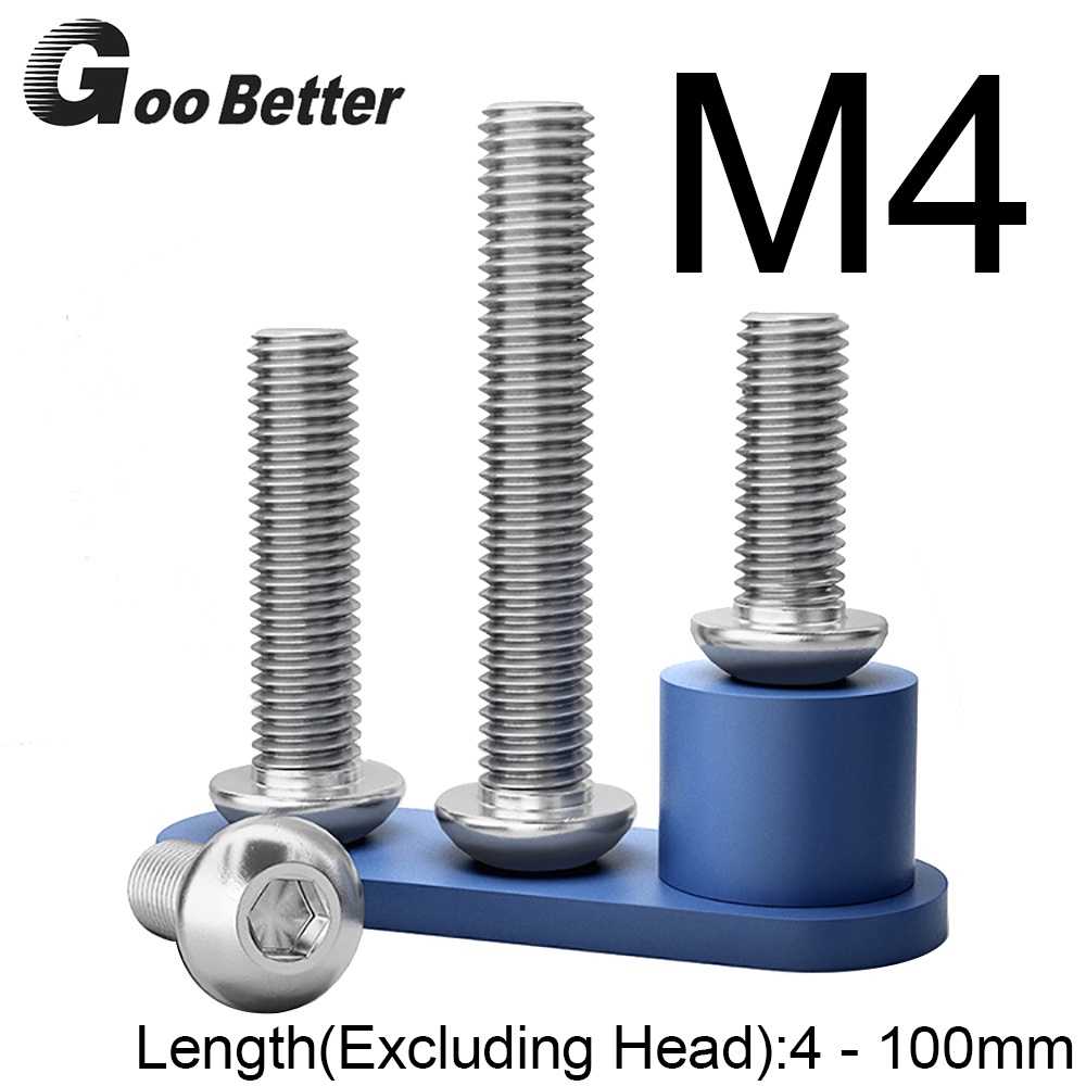 M4 Allen Key Socket Button Head Screws Allen Key Socket Dome Bolts A2 ...