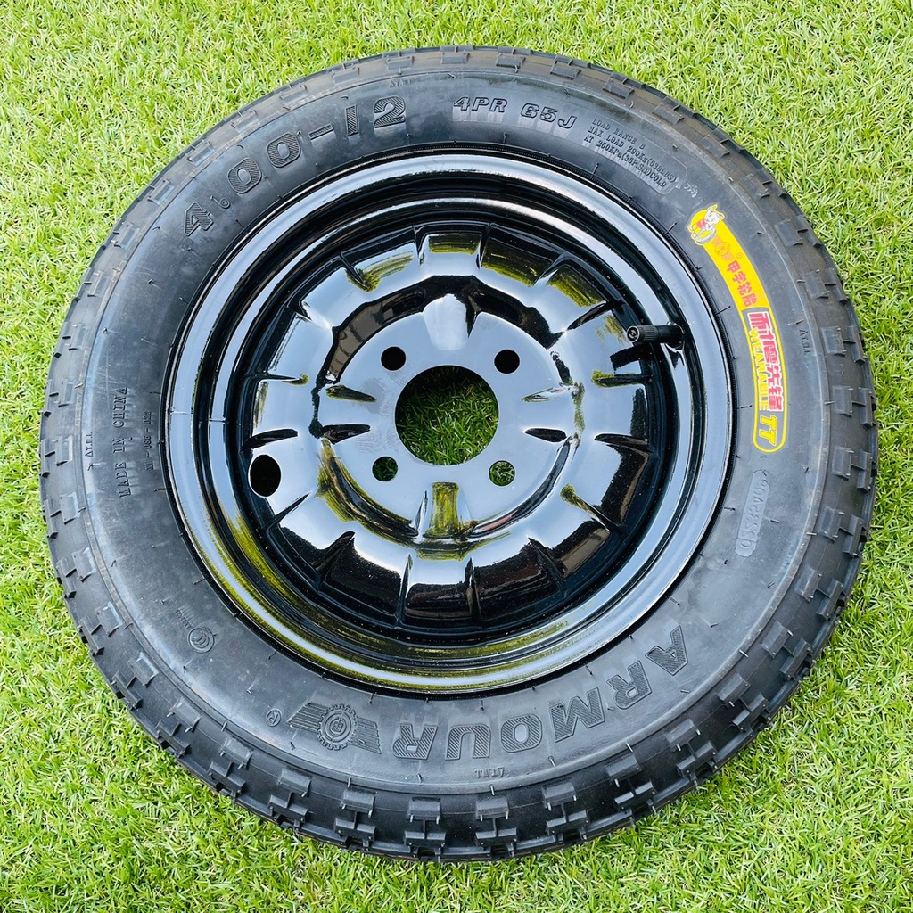 Steel Pan Wheels With Tires For Electric Vehicles Holes Size 4-100 4.0 ...