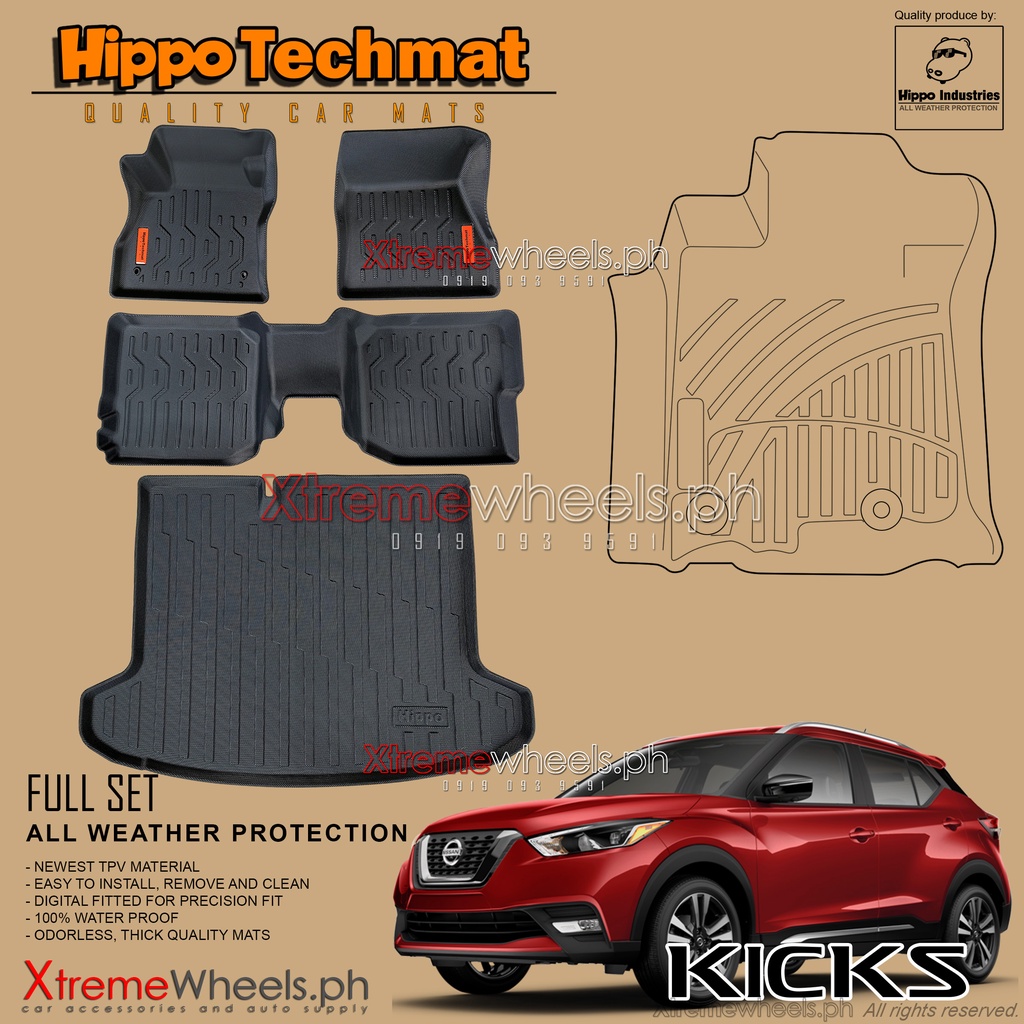 Nissan Kicks EL VL VE 2022-2025 Hippo Techmat Brand Techmat Deep Dish ...