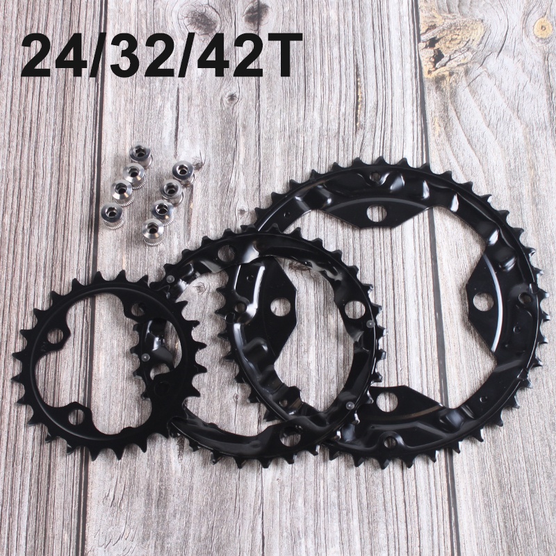 3x Bike Chainring 104BCD/64BCD 24T 32T 42T Triple Chain Ring 10 Speed Chainwheel Bicycle Parts ...