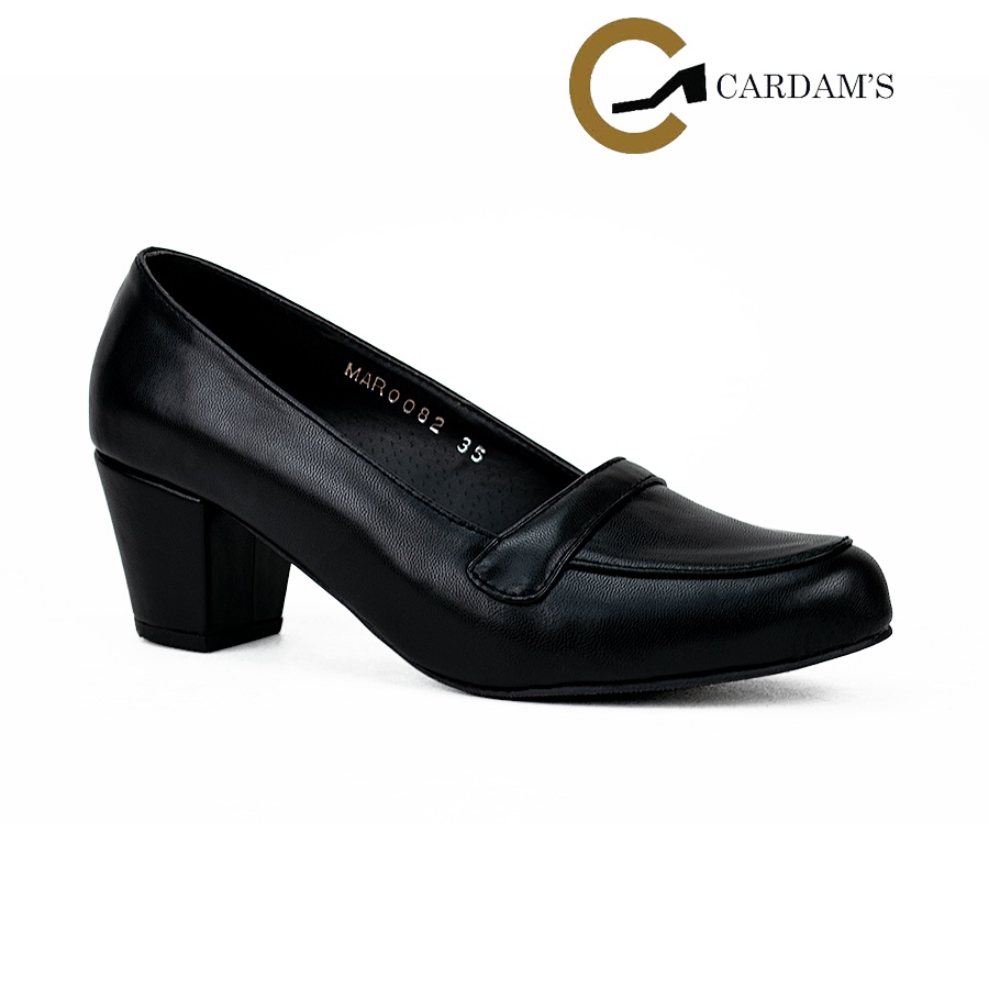 Cardams ECLB MAR 00082A Black Women Round toe block Heel Office/School ...