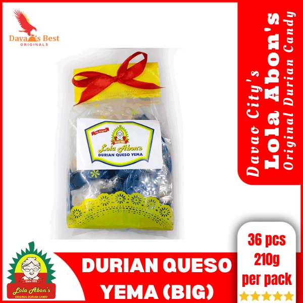 DBO Lola Abons Durian Queso Yema Candy Big 36pcs 210grams Sweet ...