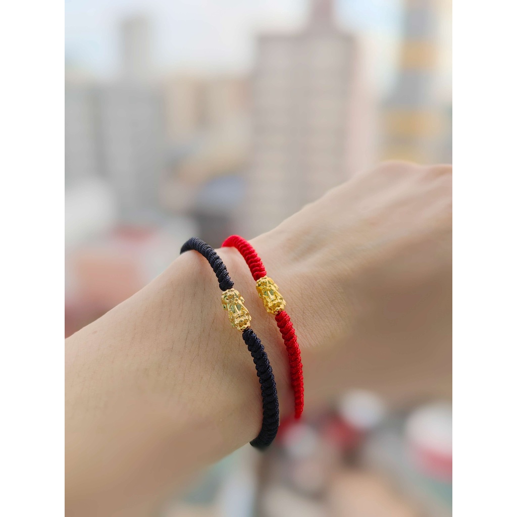 18k Saudi gold red string bracelet (adjustable) | Shopee Philippines