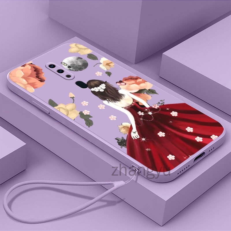 Casing Flower Girl OPPO A9 2020 OPPO A5 2020 A54 4G A55 4G A74 4G Phone ...