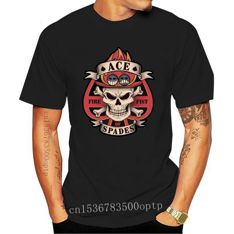 One Piece Spade Pirate Portgas D Ace Anime Manga Japan T Shirt Black ...