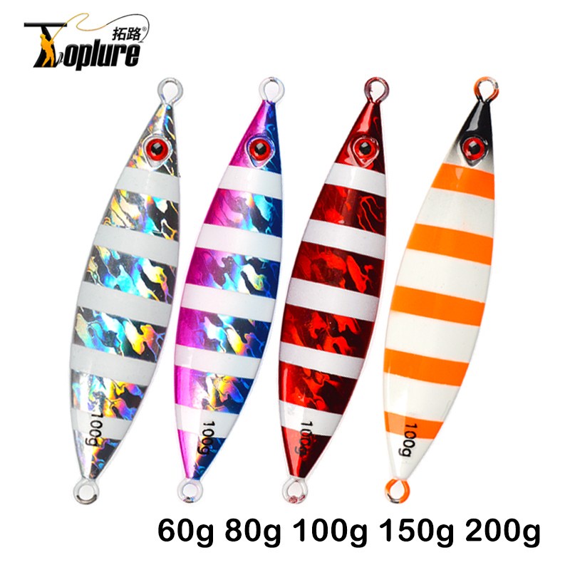 TL 60g 80g 100g 150g 200g Slow Jigging Lure Luminous Saltwater Fishing Lure Metal Jigs Sinking ...