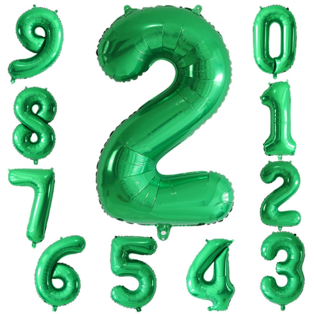 32inch Green Number Balloons Stand Birthday Party Needs DIY Christening ...