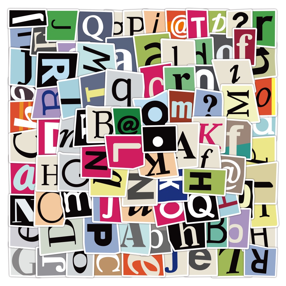 xs622-100pcs English Random Letters graffiti waterproof sticker ...