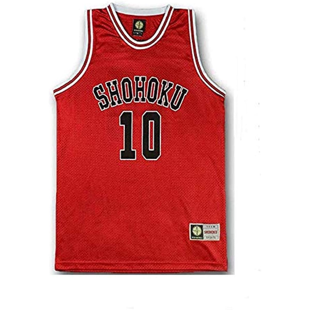 Men's Red 10th Basketball Jersey Sakuragi Hanamichi Cosplay Top ...