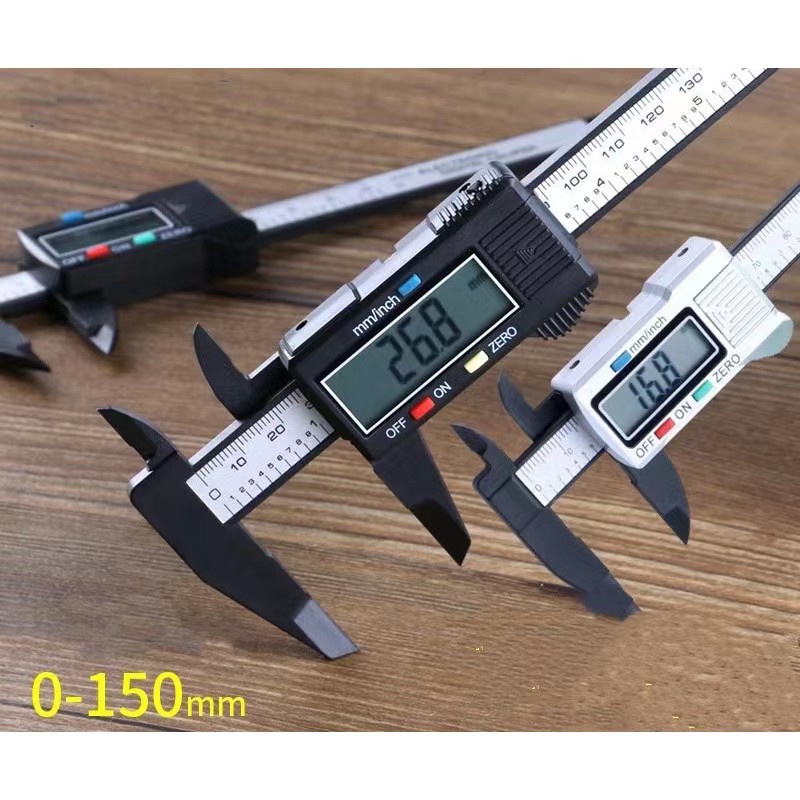 Digital Calipers 150mm 6inch LCD Electronic Vernier Caliper Carbon ...