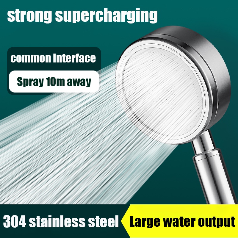 【buy 1 send 3】Stainless Steel 304 booster Shower Head Handheld Shower ...