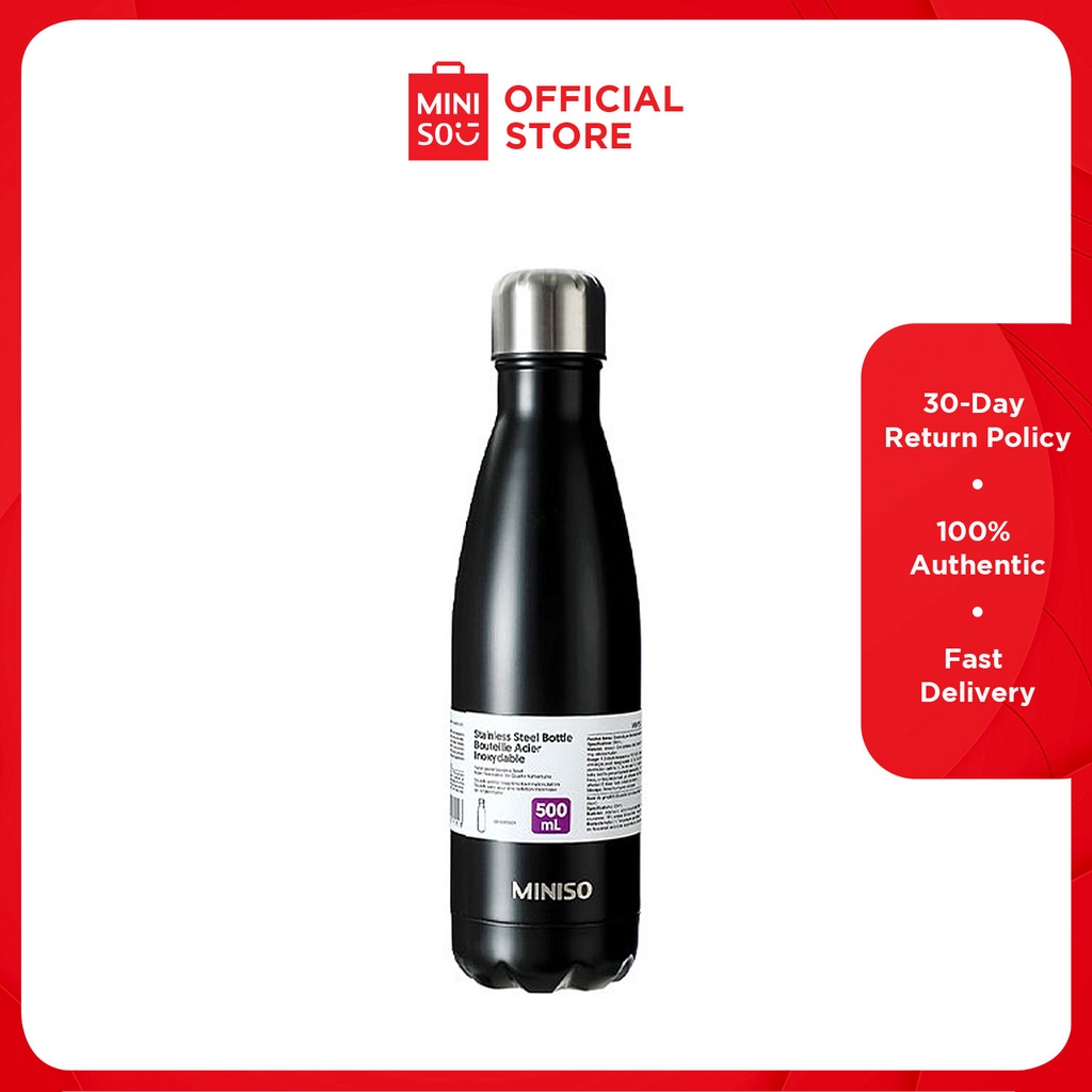 MINISO Double Layer Stainless Steel Insulated Bottle 500m | Shopee ...