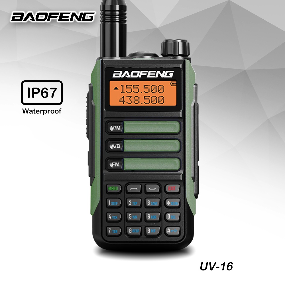 ODSCN Baofeng UV-16 VHF/UHF Dual Band Waterproof Two-Way Radio (Green ...