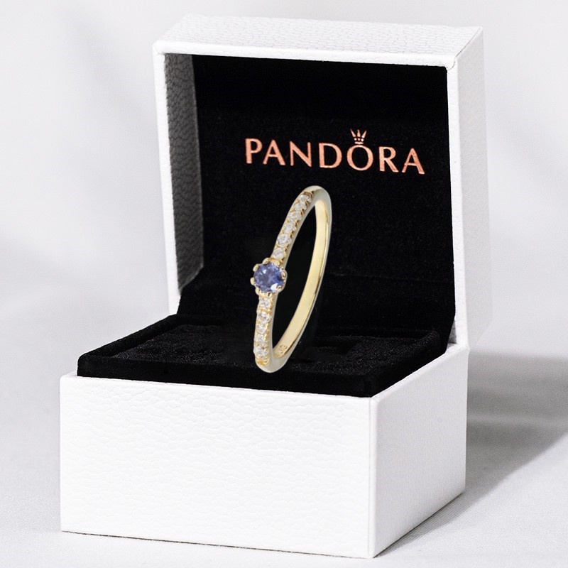 Pandora Ring With Box Promise Ring Woman 14K Gold Wedding Engagement ...