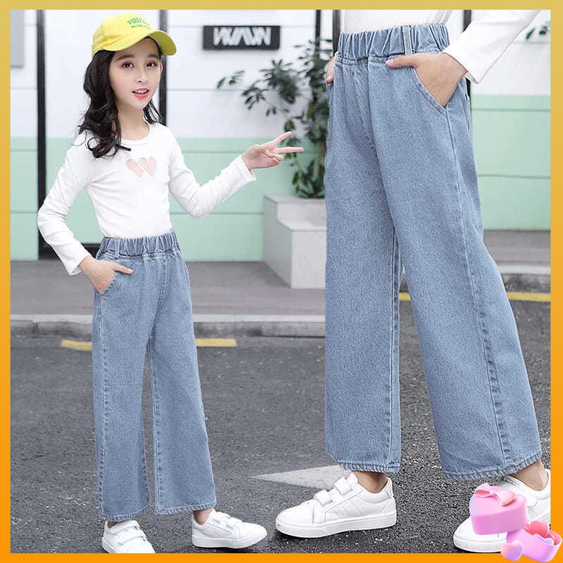 wide leg pants for kids baggy pants for kids Girls new jeans spring and ...