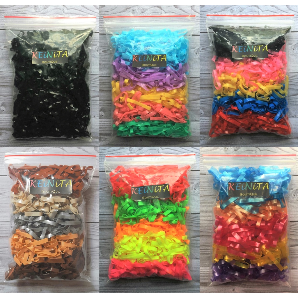 SANRIO Rubber Bands Thick Makapal Black/Colorful 500pcs | Shopee ...