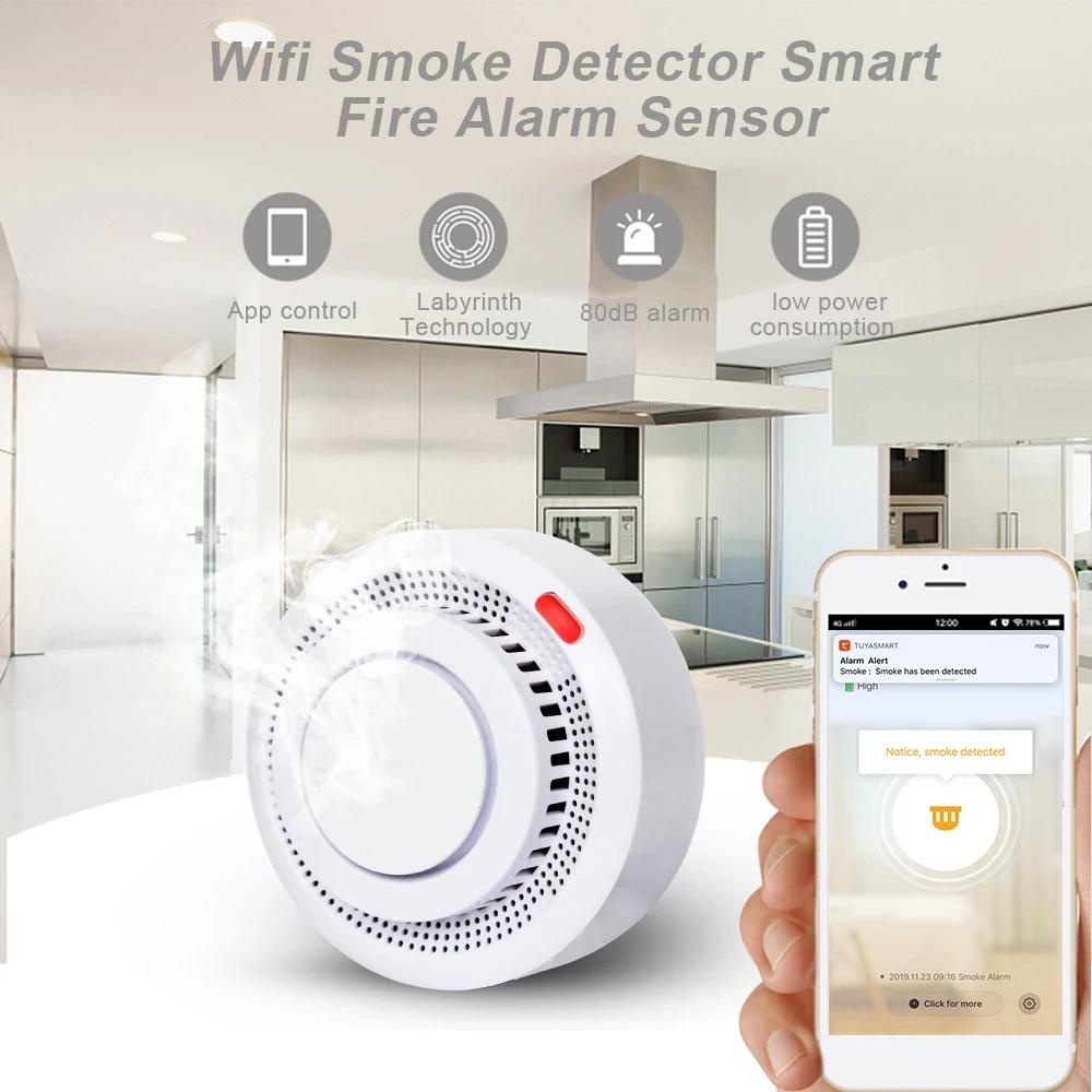 Tenky Tuya WiFi/Zigbee Smoke Alarm Fire Protection Smoke Detector ...