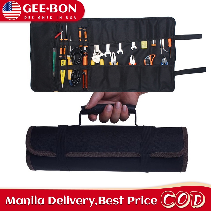 GEEBON Tool Bag Folding Tool Roll-up Bag Storage Pocket Portable Tools ...