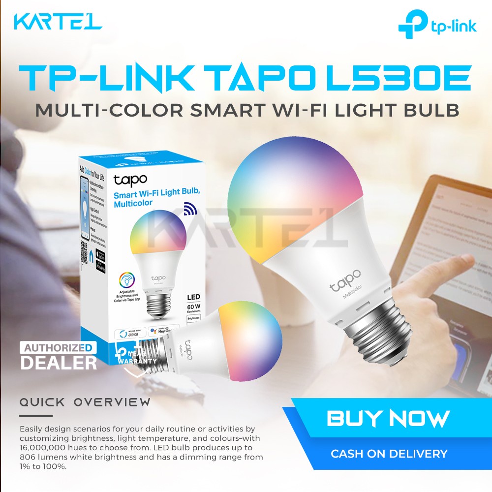 TP-Link Tapo L530E Smart Wi-Fi Light Bulb, Multicolor | Tapo L530E ...