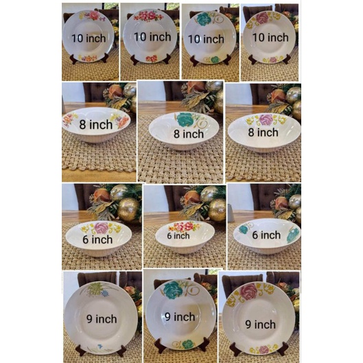 ceramic plate 10 and 9 inch/ bowl 6 and 8 inch (babasagin) | Shopee ...
