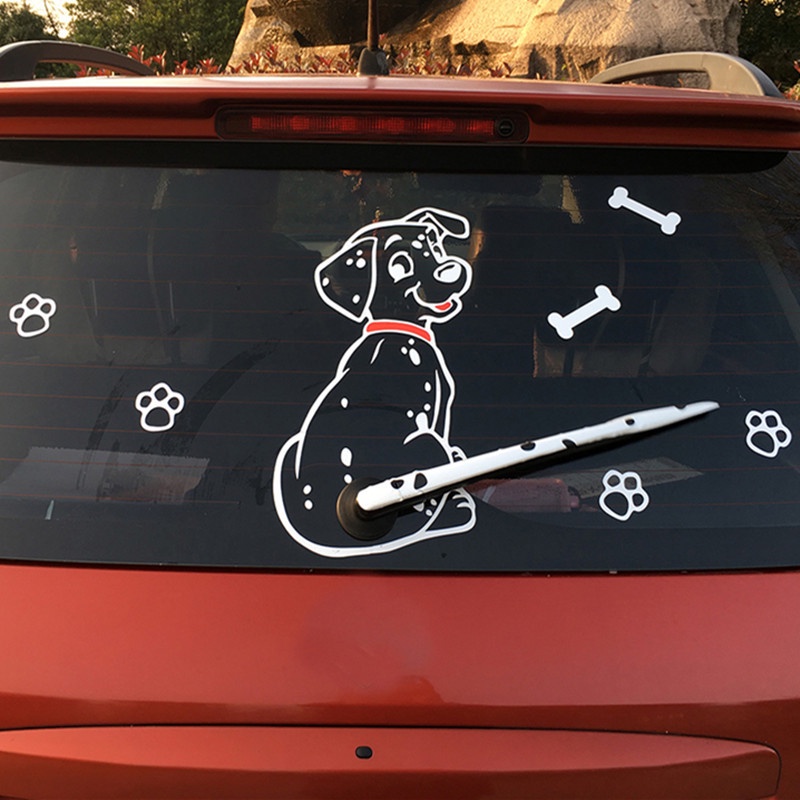 Rear Window Reflective Spotted Dog Rear Wiper Stickers Carved Creative ...