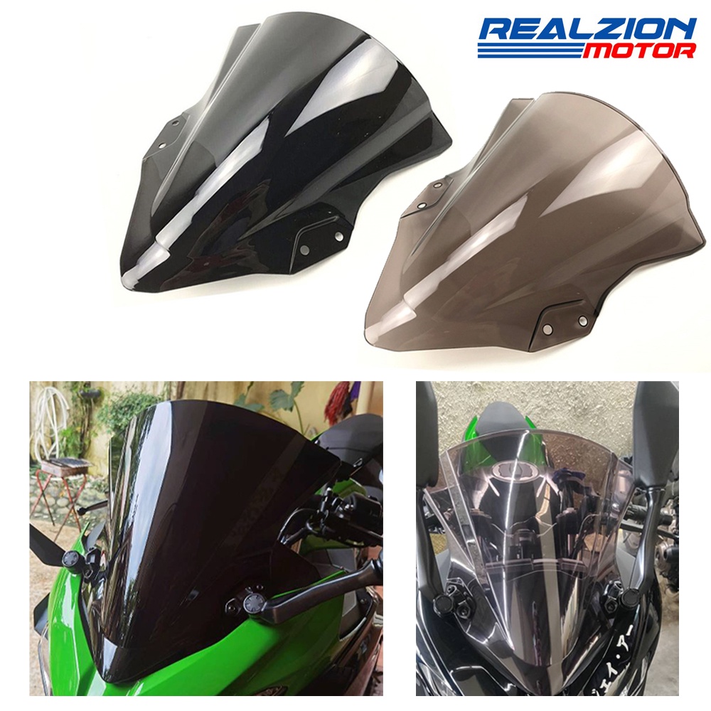 Motorcycle Windscreen For Kawasaki Ninja 400 500 250 Windshield Baffle ...