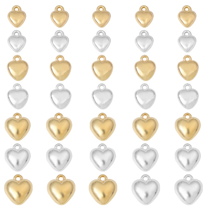 10-50PCS CCB Plastic Love Romantic Love Heart Charms Pendant Handmade ...