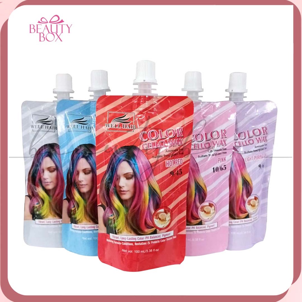 Well Hair Color Dye Shampoo Conditioner 100ml 3 in 1 Colour Dye Cream ...