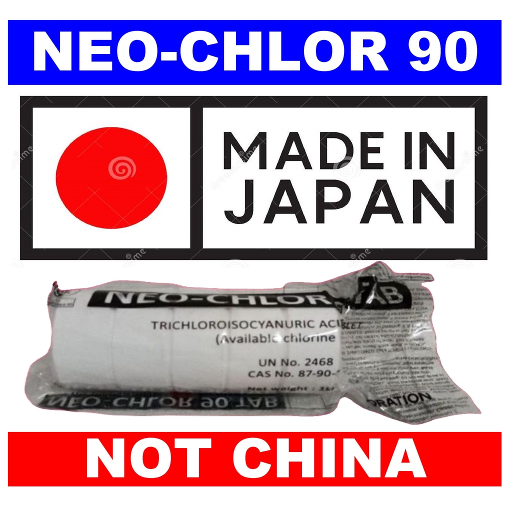 CHLORINE TABLET TCCA AND DISPENSER / 90% JAPAN NEO CHLOR FOR SWIMMING ...