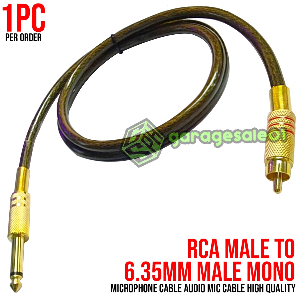 ⚡RCA Male to 6.35mm Male Mono Microphone Cable Audio Mic Cable High ...
