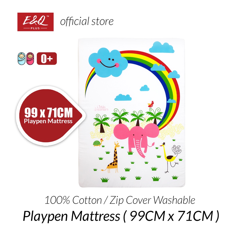 ENQ Baby Playpen Mattress / Baby Cot Tilam / Rainbow Cartoon / 100% ...