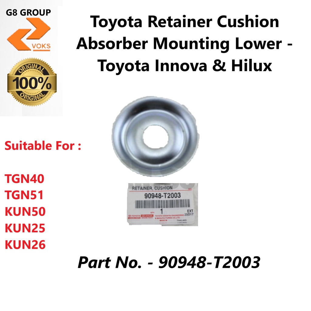 Toyota Retainer Cushion Absorber Mounting Lower - Toyota Innova & Hilux ...