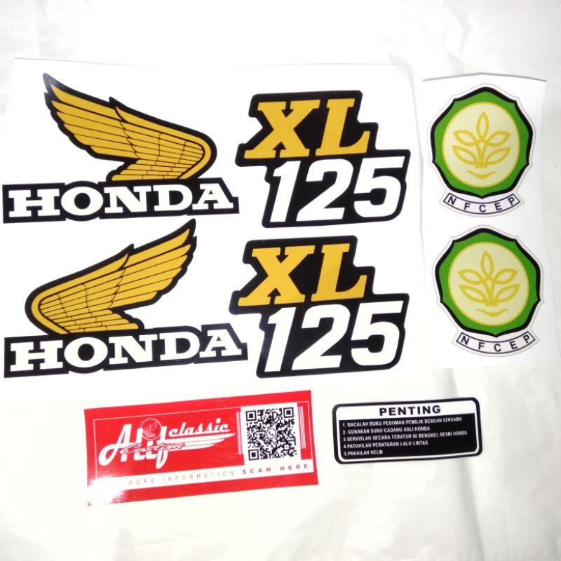 Sticker honda xl125 decals honda xl125 decal gastank honda xl125 decal ...