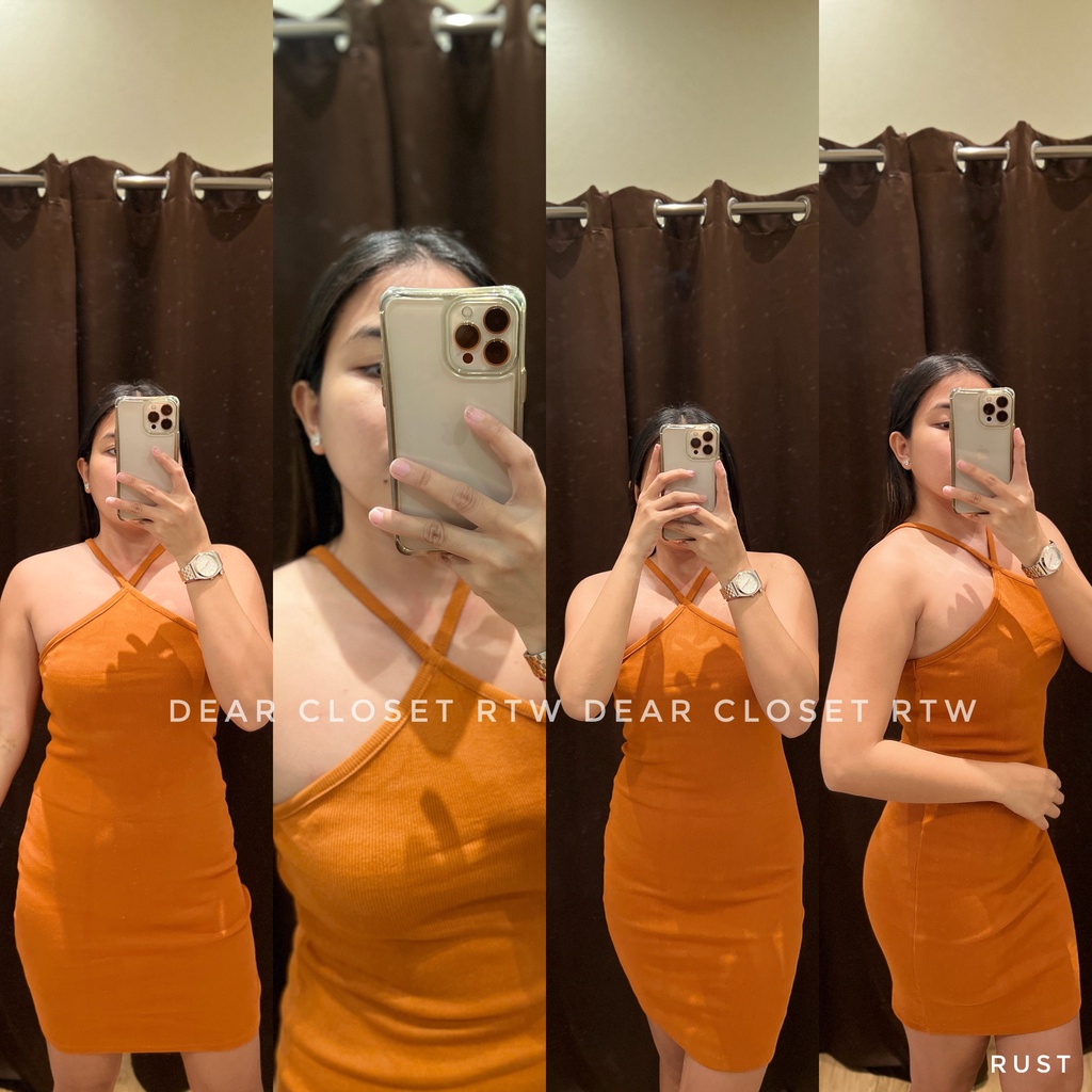 DEAR CLOSET | Zara Halter Mini Bodycon Ribbed Dress | Shopee Philippines
