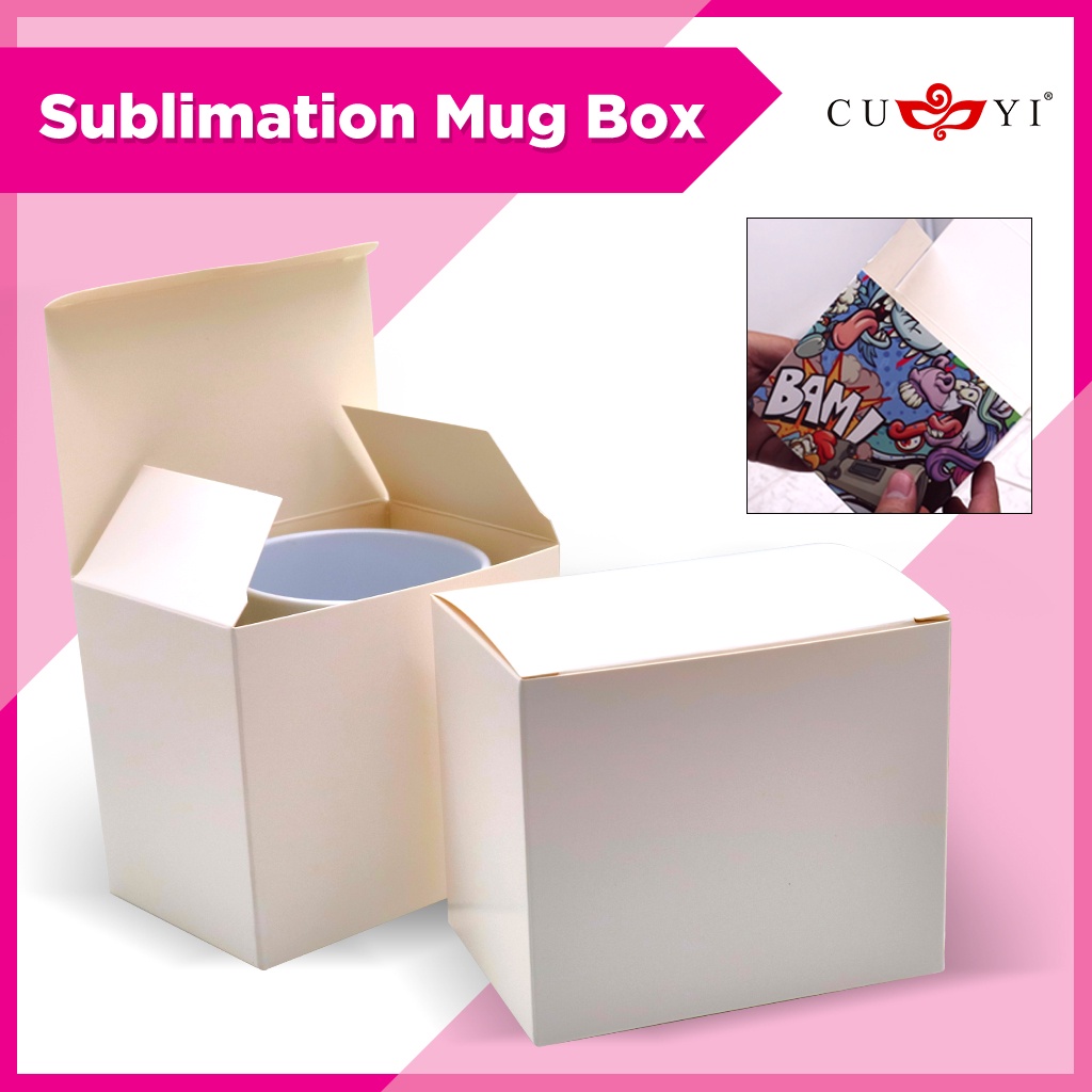 CUYI Sublimation Printable Mug Box White (50pcs) | Shopee Philippines