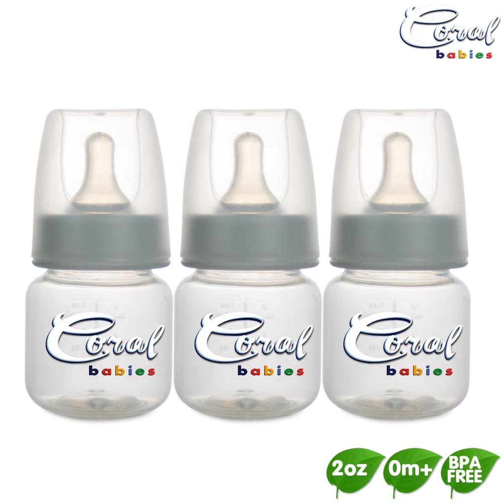Coral Babies 2oz Clear Feeding Bottles, Baby Bottle for new born baby ...