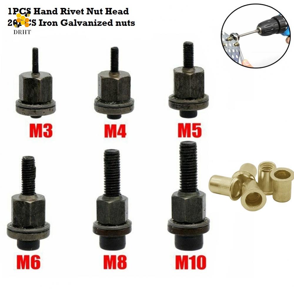 DHEART~Rivet Nut Nut Set 21PCS Aluminum Hand Rivet Nut Head Hand ...