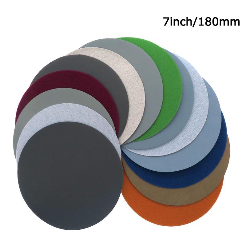 7''180mm Water Wet Sanding Discs Hook Loop Sandpaper Round Disk Sand ...