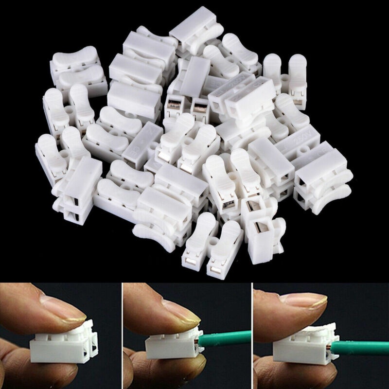30pcs/pack Spring wire self-locking cable connector quick connector ...