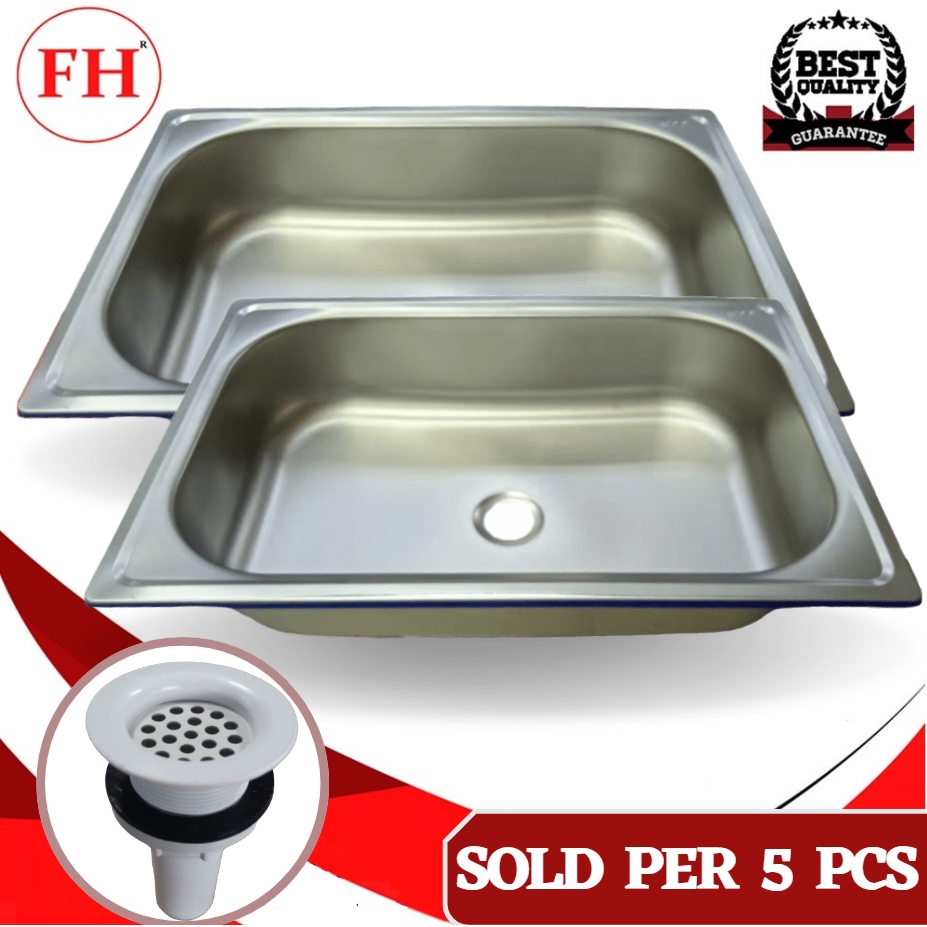 KKK STAINLESS KITCHEN SINK (Lababo) 16x24 & 14x20 INCHES WITH FREE ...