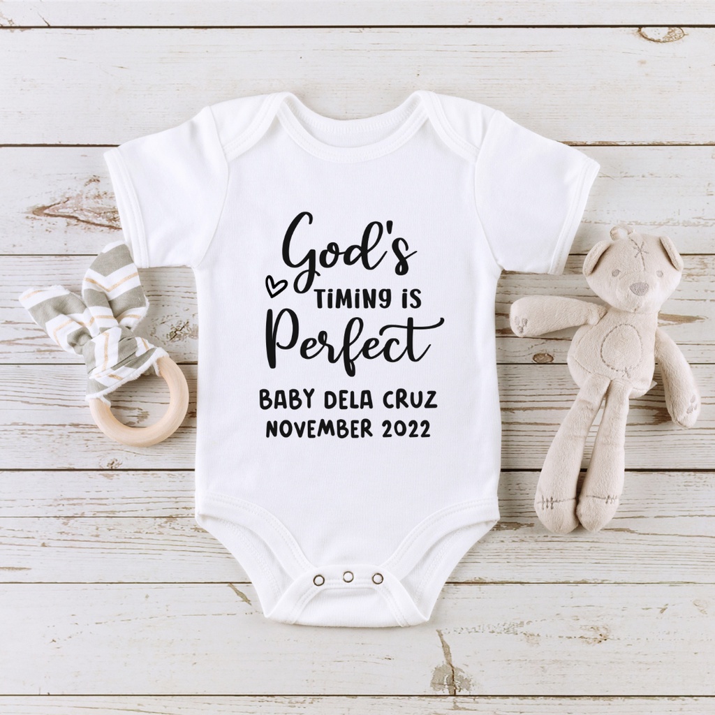ourboxstory God's Timing is Perfect A010 Pregnancy Announcement Baby ...