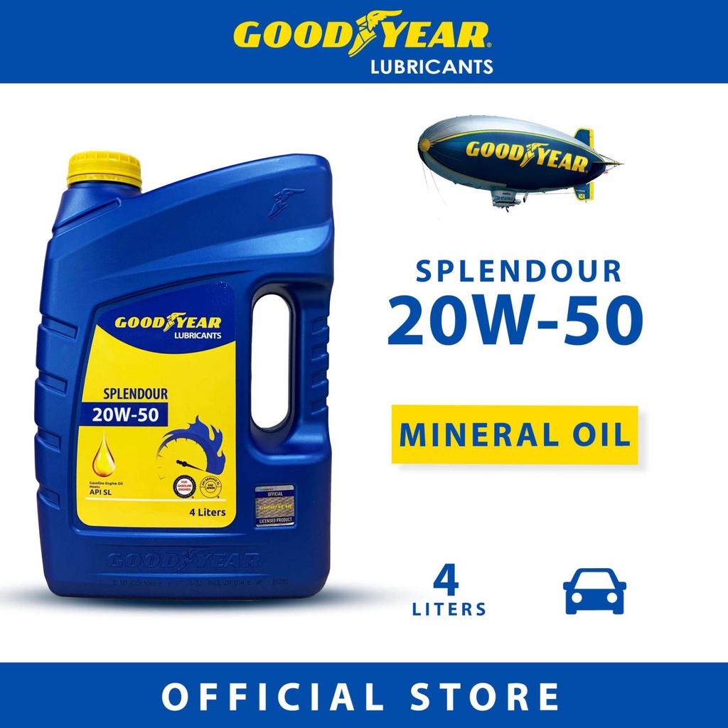 GOODYEAR Premium Mineral SPLENDOUR 20W50 Gasoline Engine Oil (4 Liter ...