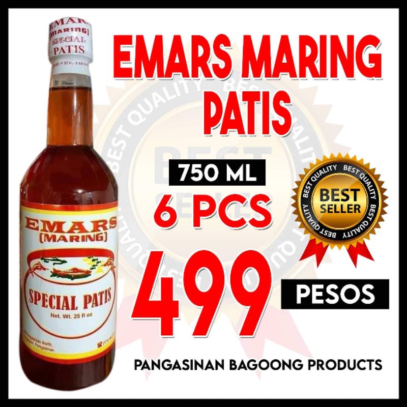 6Pcs 750ML Premium EMars Maring Pure Patis Pangasinan | Shopee Philippines