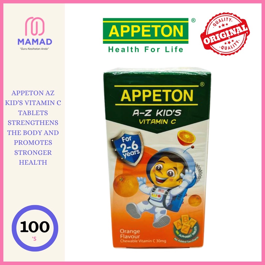 APPETON A-Z Kid's Vitamin C ORANGE 30mg Tablet [100s] | Shopee Philippines