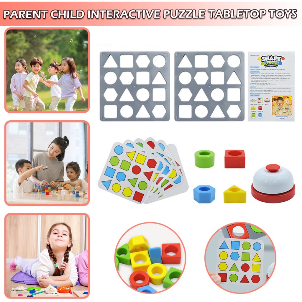 Shape Color Geometric Matching Board Game Kids Sensory Educational Toy ...