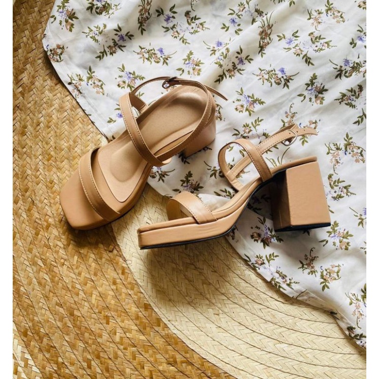 High Heels Sandals for WOMEN chunky block heels 3 inches | Shopee ...