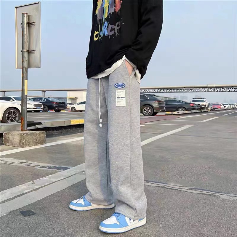 MX slocks pants loose straight cut pants Korean sweatpant wide leg ...