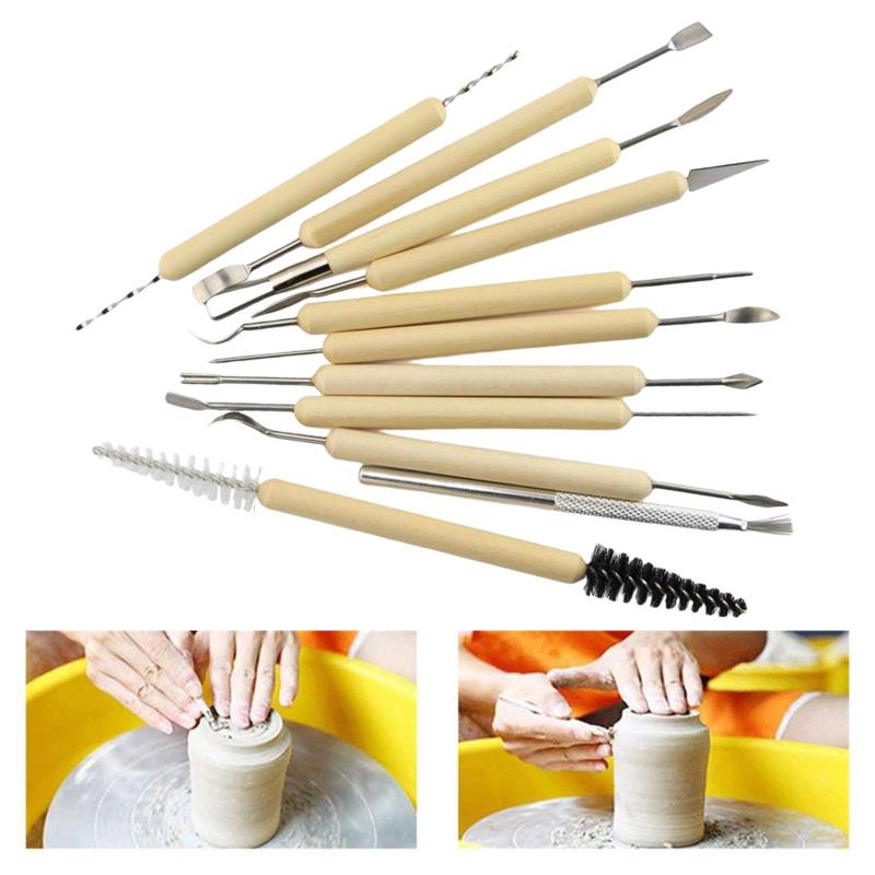 25pcs Clay Tools Sculpting Kit Sculpt Smoothing Wax Carving Pottery ...