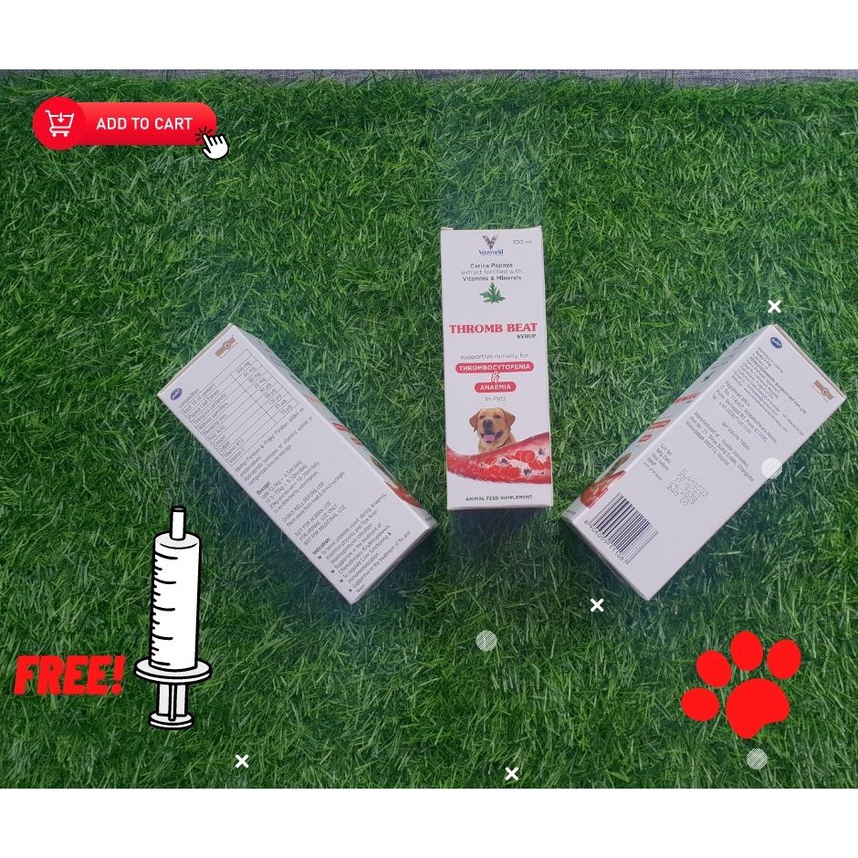 Thromb Beat Syrup for Anaemia in Pets 100ml with FREE Syringe | Shopee ...